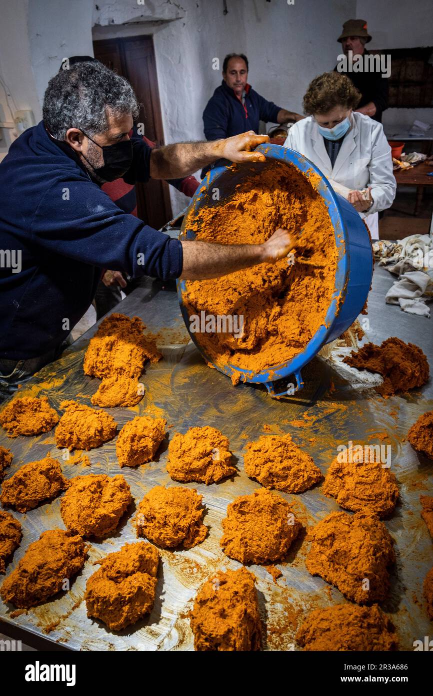 cooling the sobrasada, traditional slaughter of the Mallorcan black pig ...