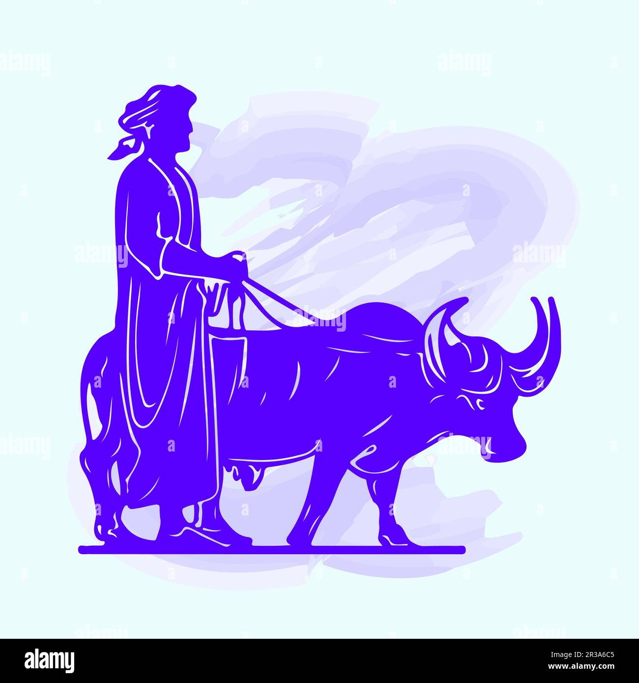Indian farmer line art vector silhouette Stock Photo - Alamy