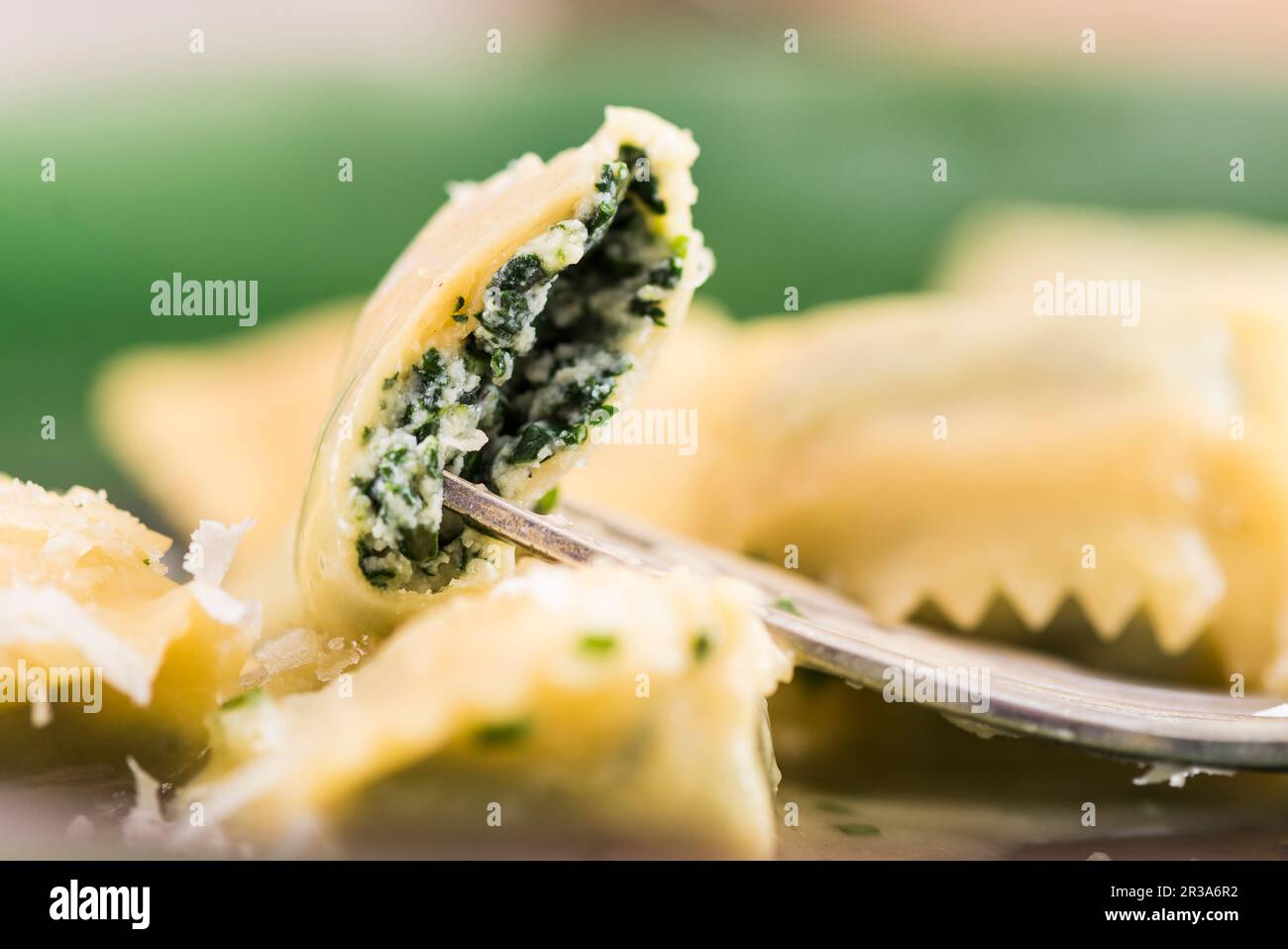 Ravioli with herb filling (close up Stock Photo - Alamy
