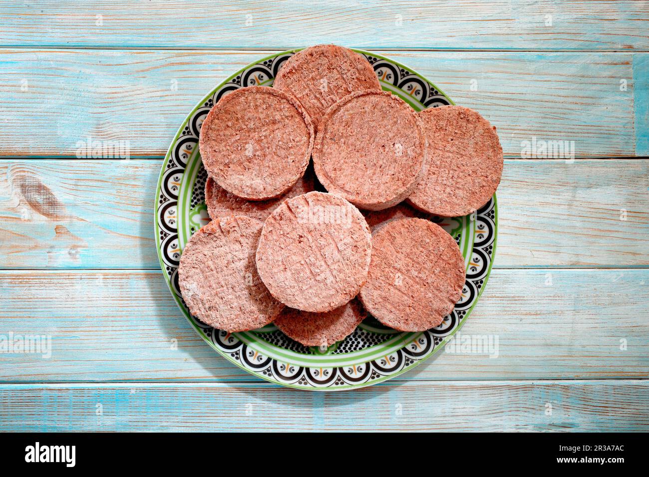Frozen hamburger patties Stock Photo - Alamy
