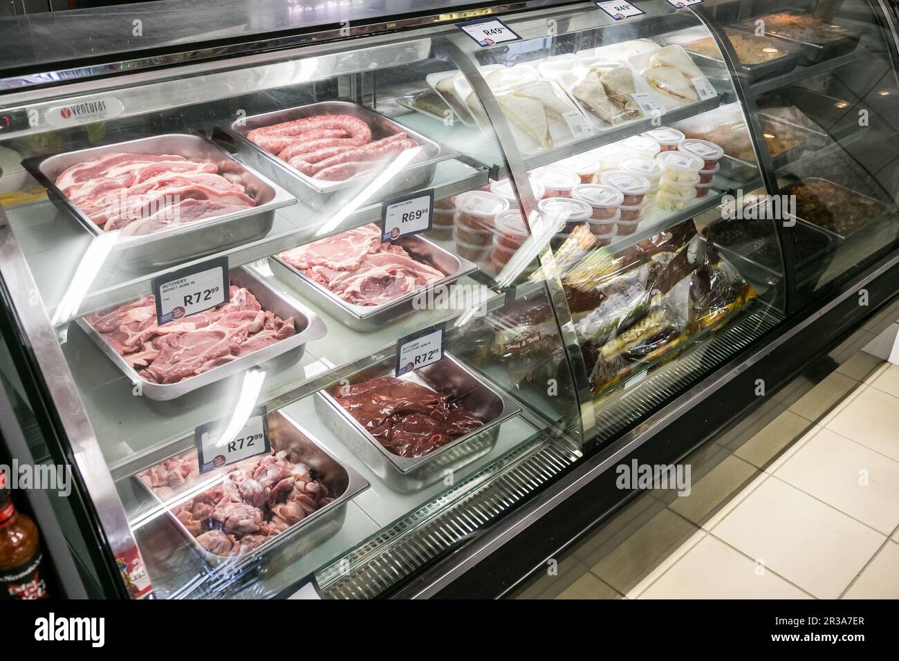 Fully stocked butchery and deli section at local Pick n Pay grocery ...
