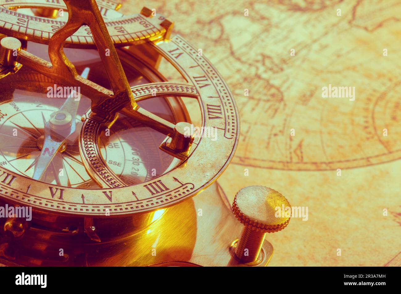 Old compass over ancient map Stock Photo - Alamy