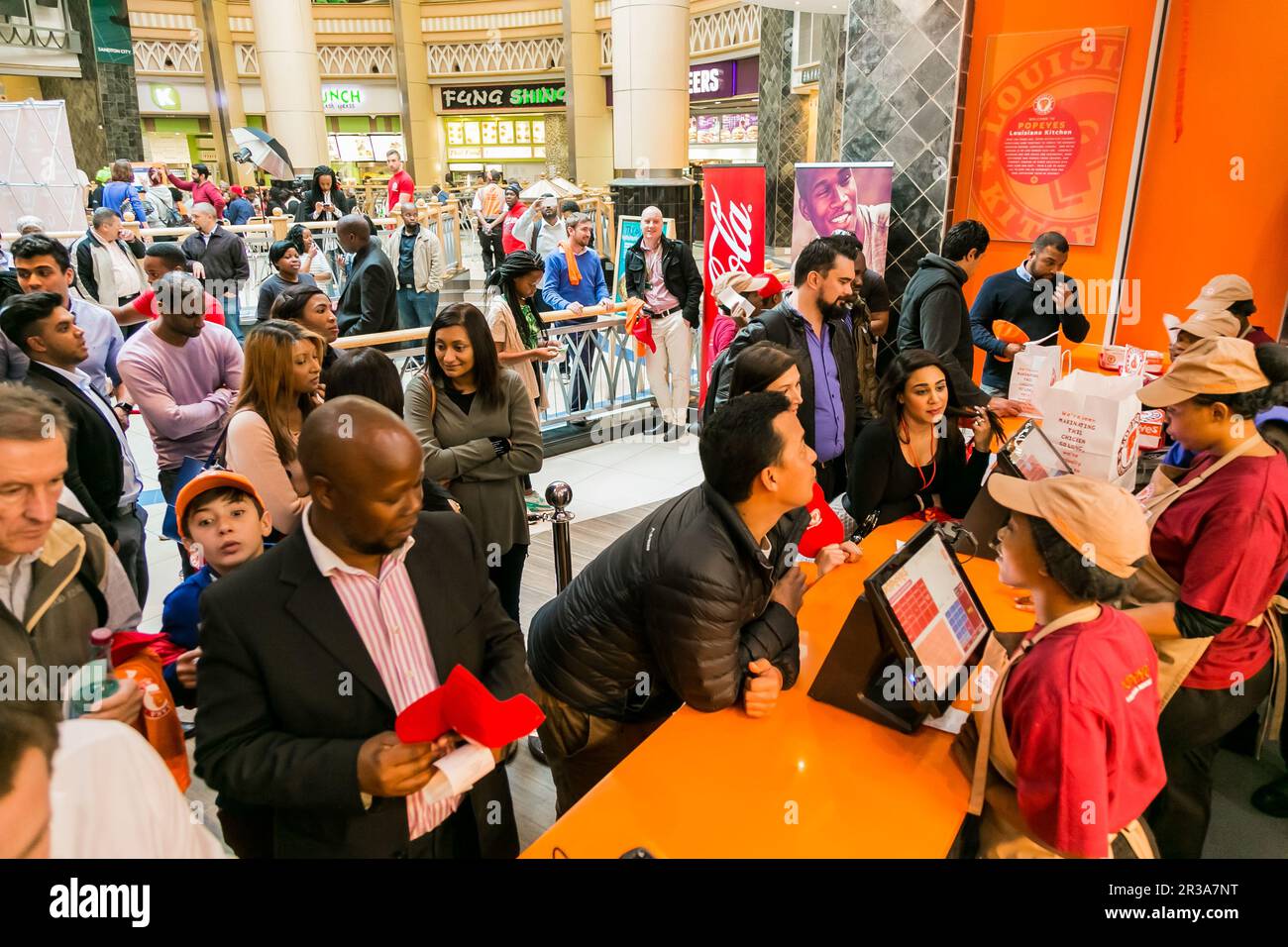 Customers at a Popeyes Take Out Fast Food Restaurant Stock Photo - Alamy