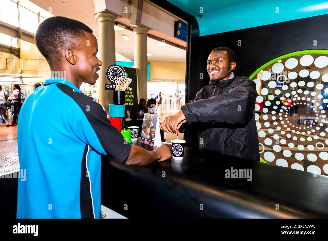 Pop Up Coffee Shop at Train Station Stock Photo - Alamy