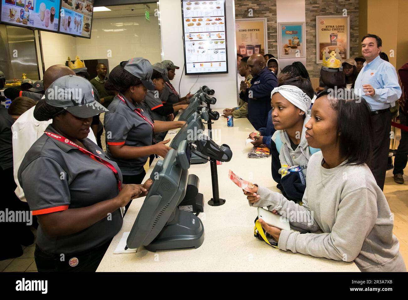 Burger King Restaurant Opening Day Stock Photo - Alamy