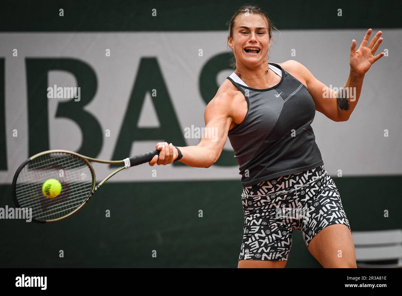 Aryna SABALENKA of Belarusian during a training session of Roland ...