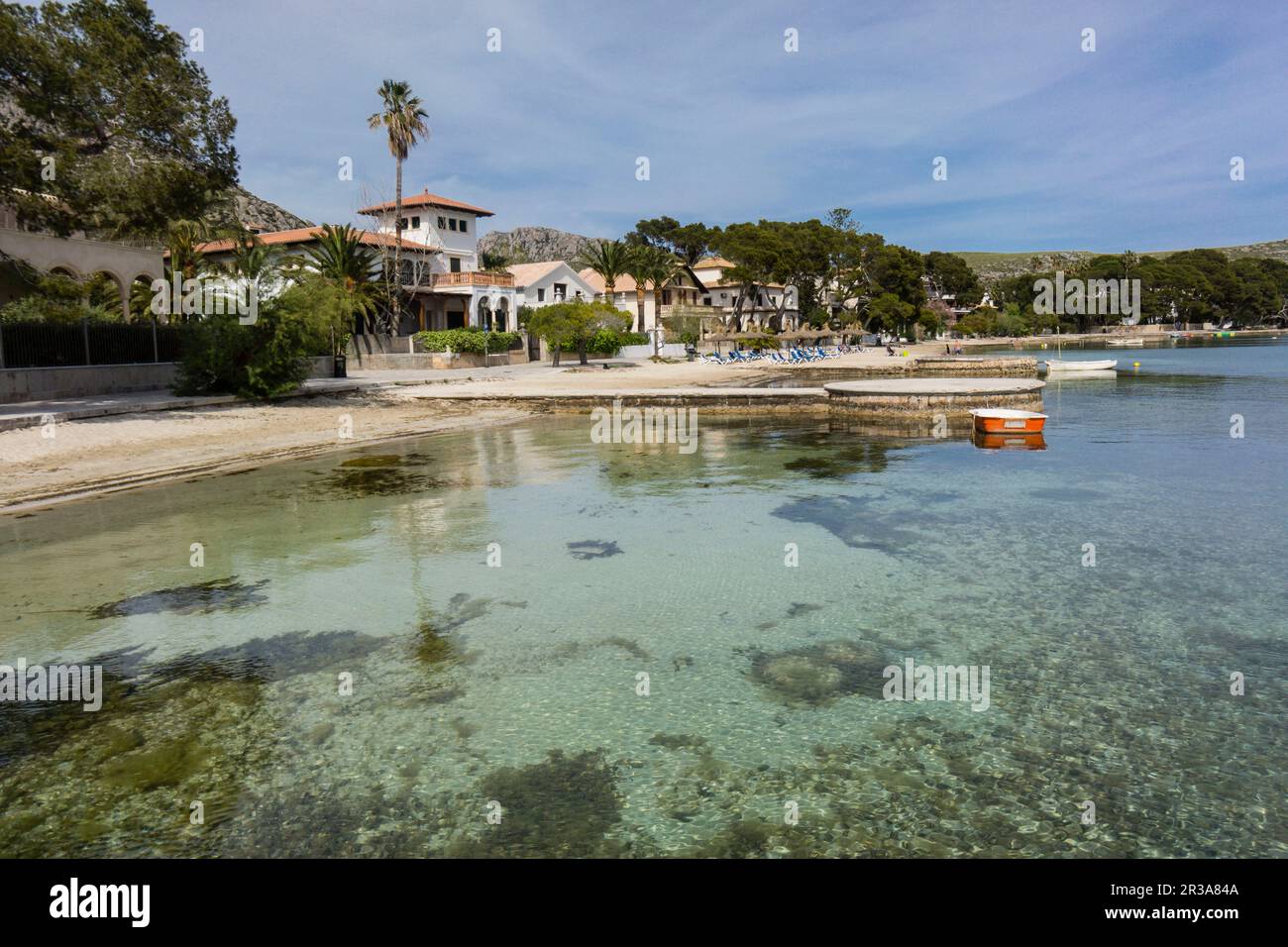 puerto de Pollensa, paseo Colón, bahia de Pollença, Mallorca, balearic ...