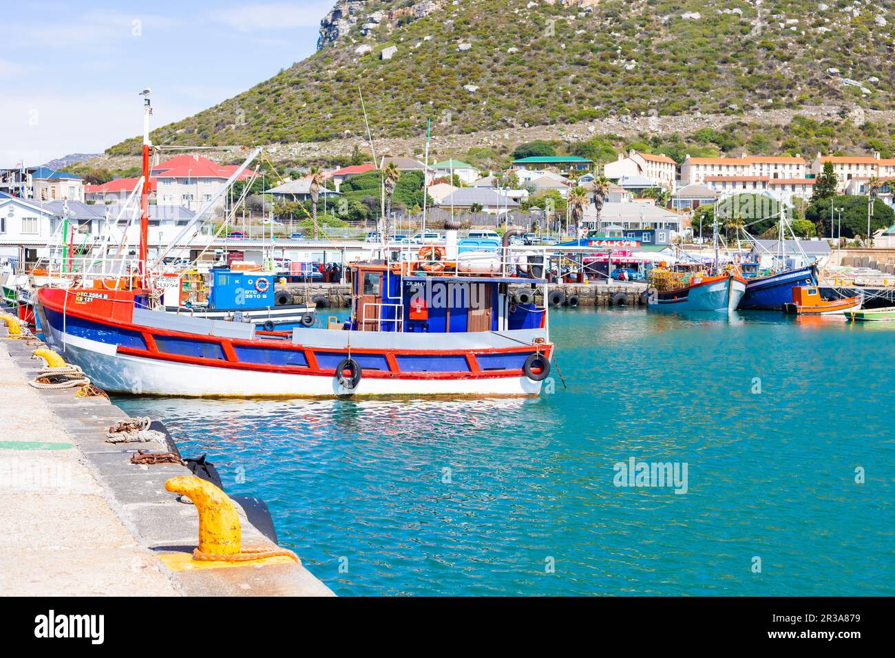 Small Fishing Boats in Kalk Bay Harbour Stock Photo - Alamy