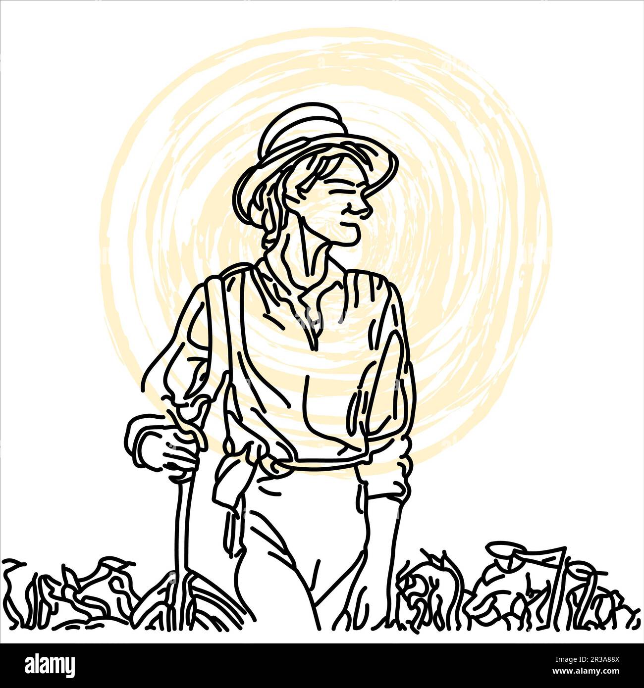 Indian Farmer Sketch
