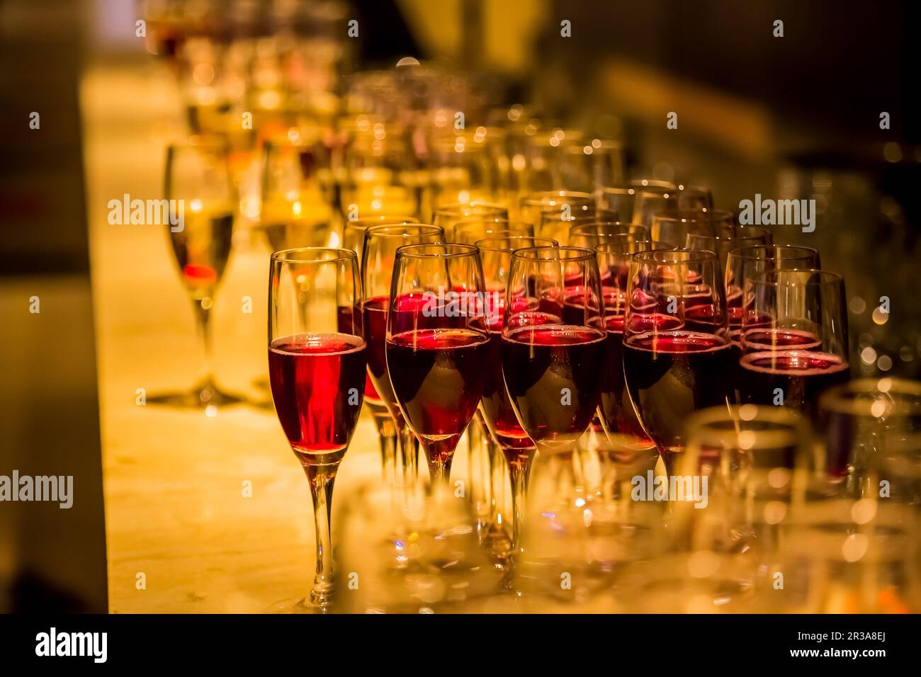 Wine Cocktail Welcome Drink at a corporate gala dinner Stock Photo - Alamy