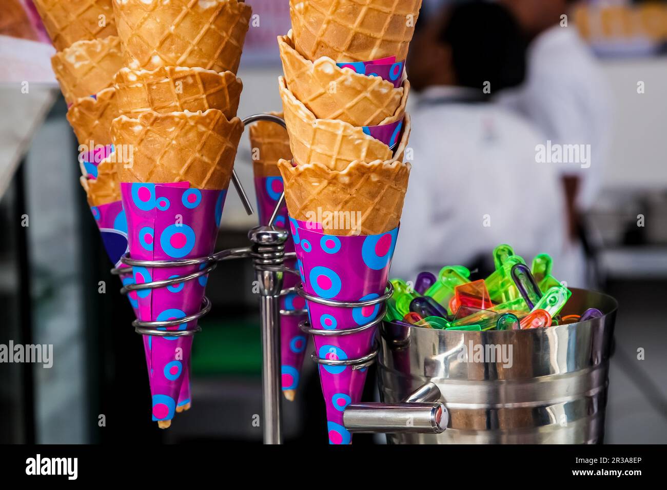 Wafer style ice cream cones for Spring Festival outdoor event Stock ...