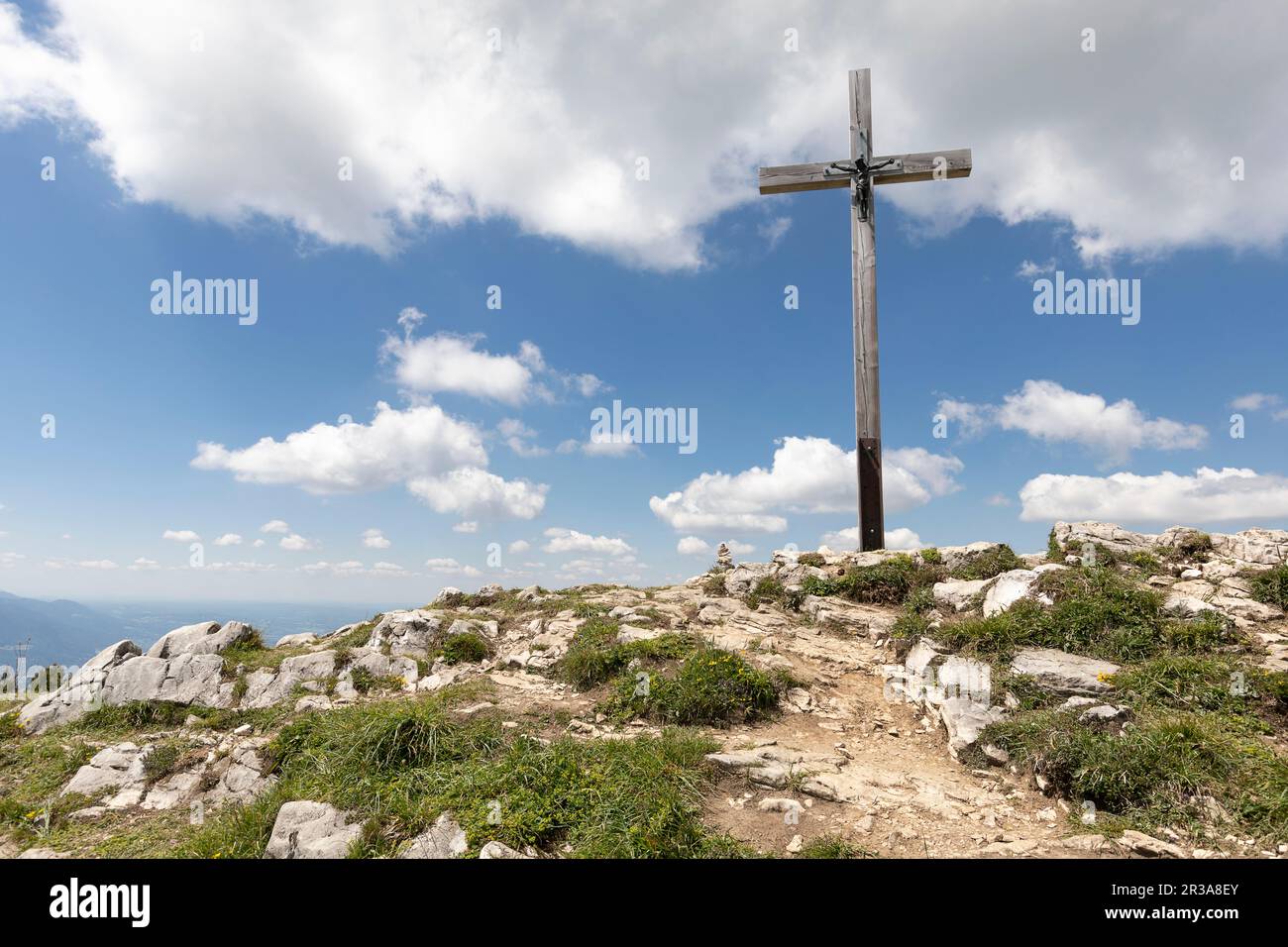 Summit cross on the Hochries, Bavaria Stock Photo - Alamy