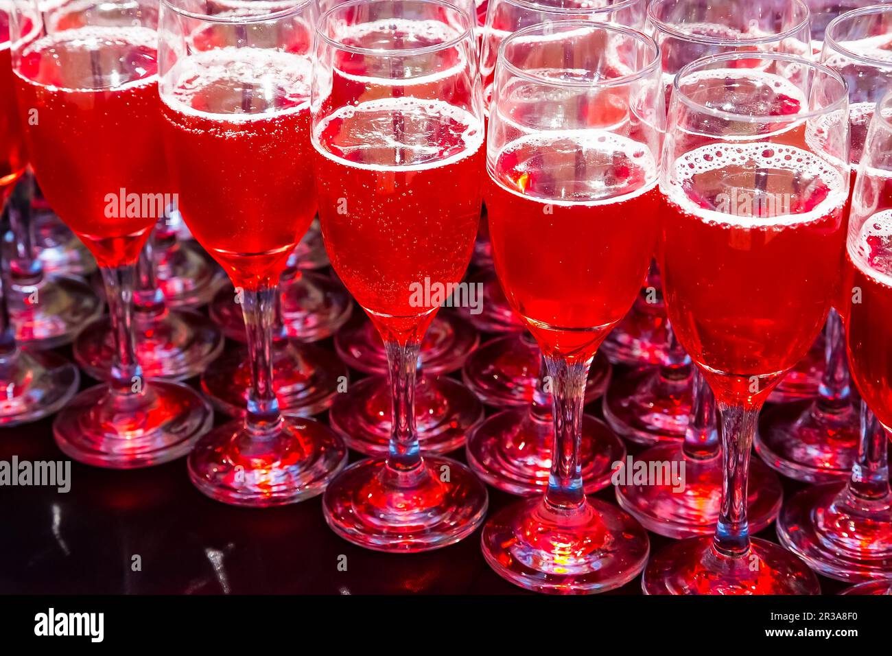 Wine Cocktail Welcome Drink at a corporate gala dinner Stock Photo - Alamy