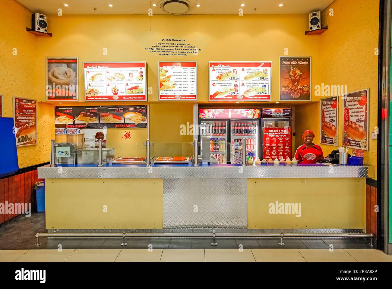 Interior of Fast Food Take Out Restaurant in a Mall Stock Photo - Alamy