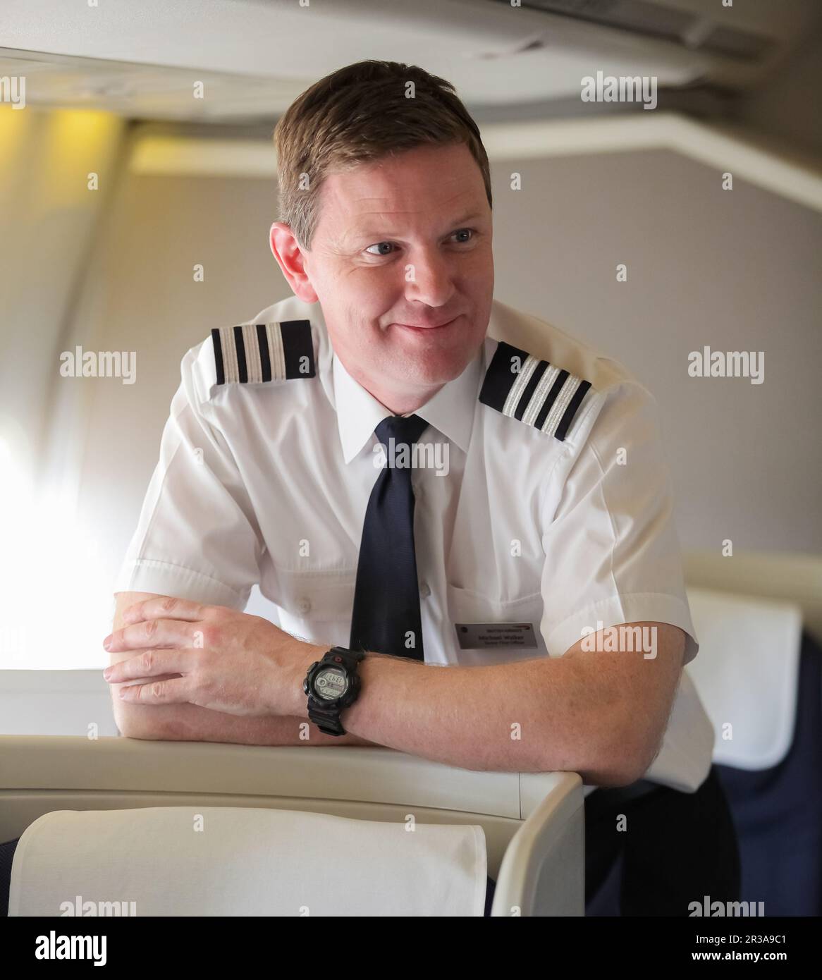 British Airways Middle Aged Caucasian Male Captain Pilot Stock Photo ...