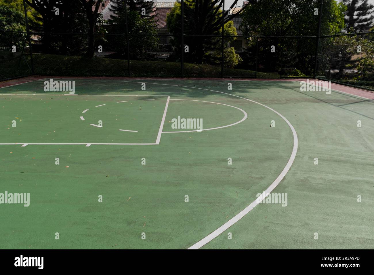 Basketball court view in the morning, after some edits Stock Photo - Alamy