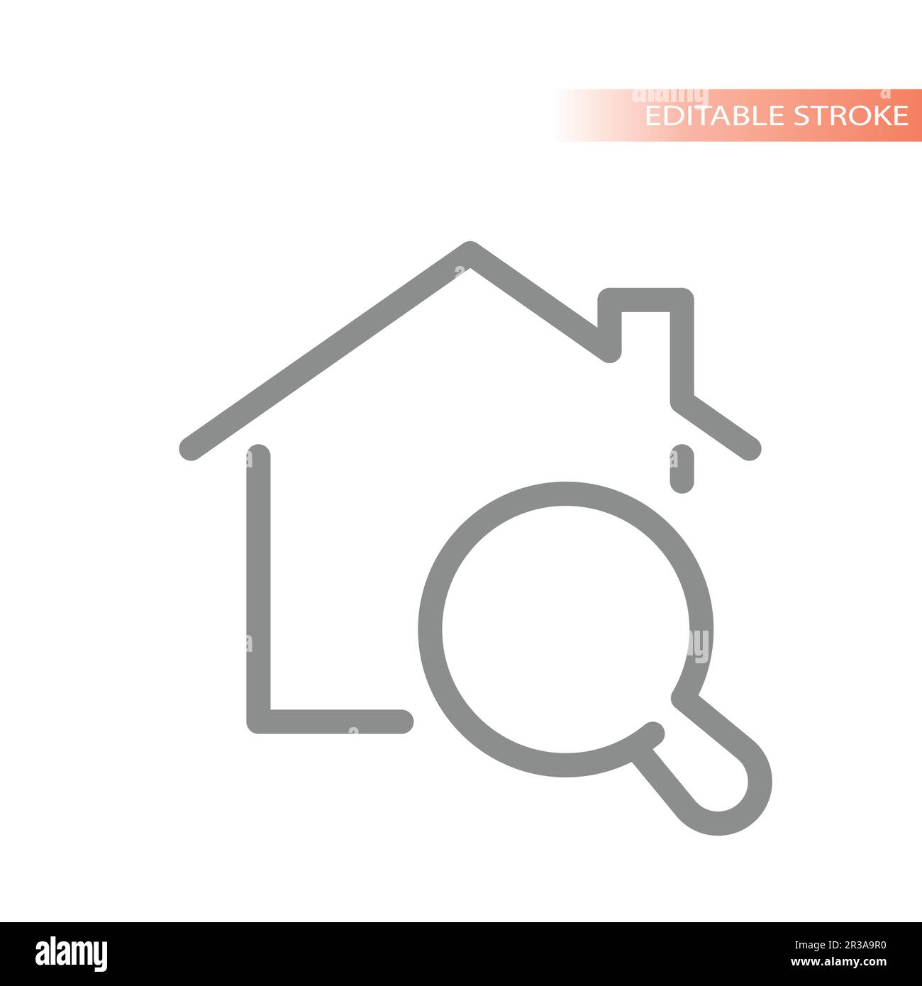 House hunting, searching for home line vector icon. Real estate, buying ...