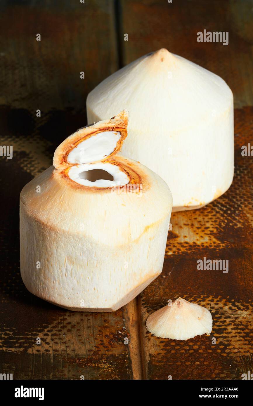 Coconut water in coconut Stock Photo - Alamy