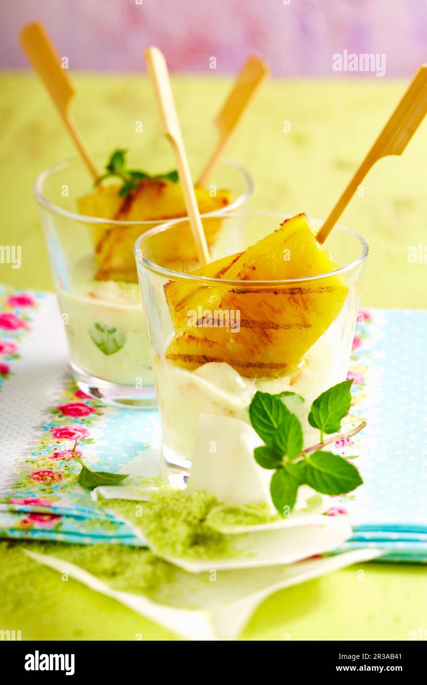 Glass jar yogurt pineapple hi-res stock photography and images - Alamy