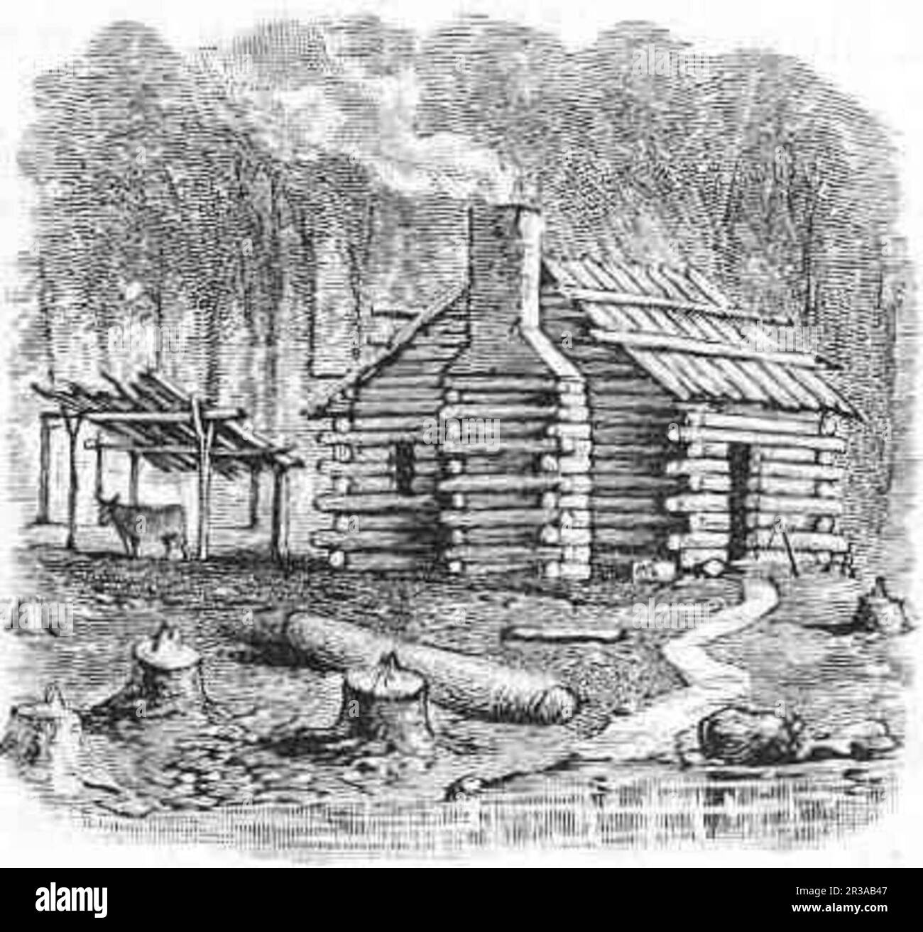 Old log cabin historical Black and White Stock Photos & Images - Alamy