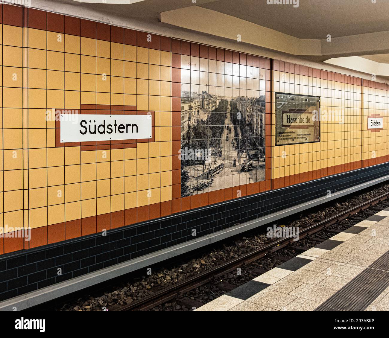 U Südstern Underground U-Bahn railway station on the U7 line, Kreuzberg ...