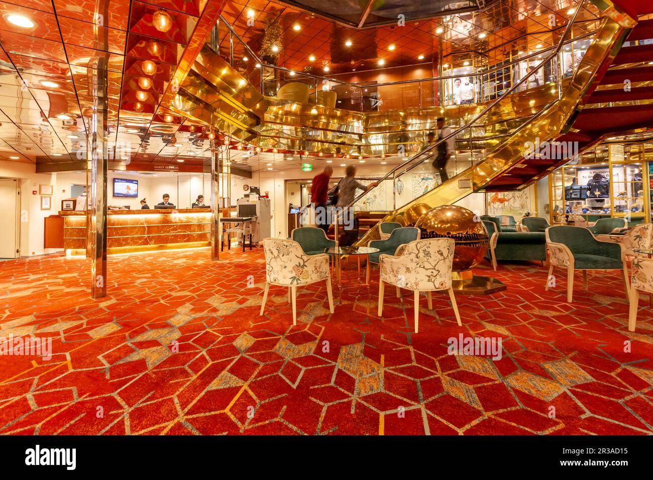 Balmoral Deck 6, Fred Olsen cruise line reception area Stock Photo - Alamy