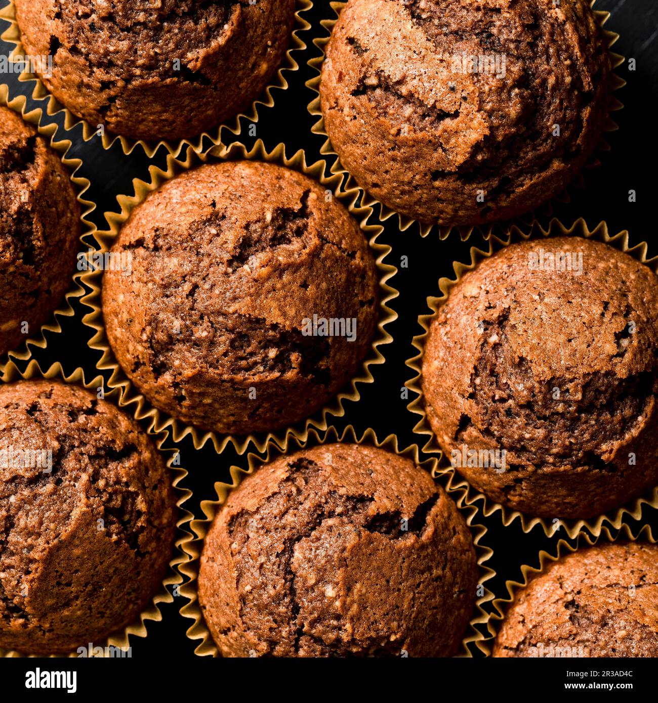 Chocolate muffins (seen from above Stock Photo - Alamy