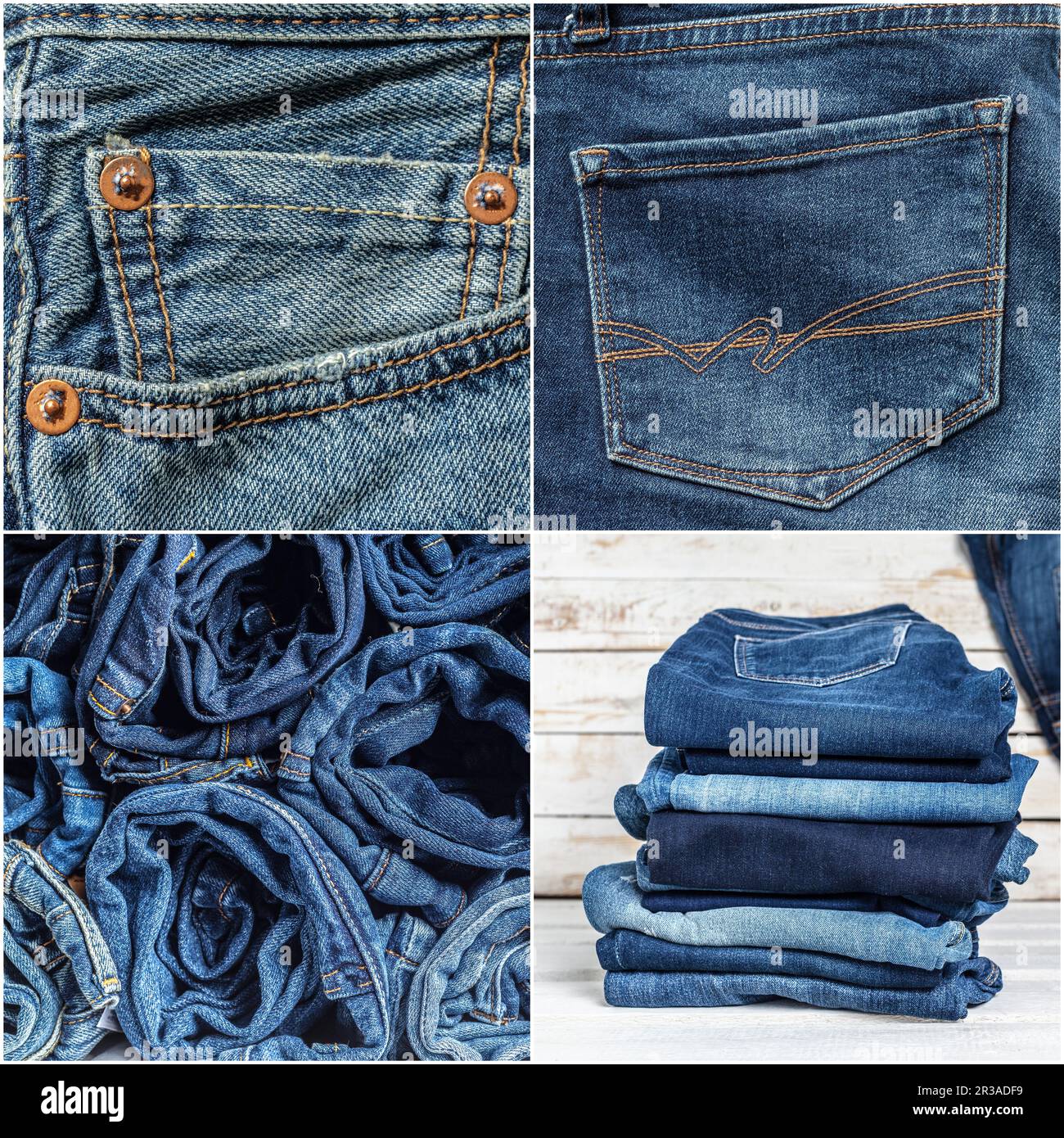 Blue jean fabric texture design background Stock Photo - Alamy