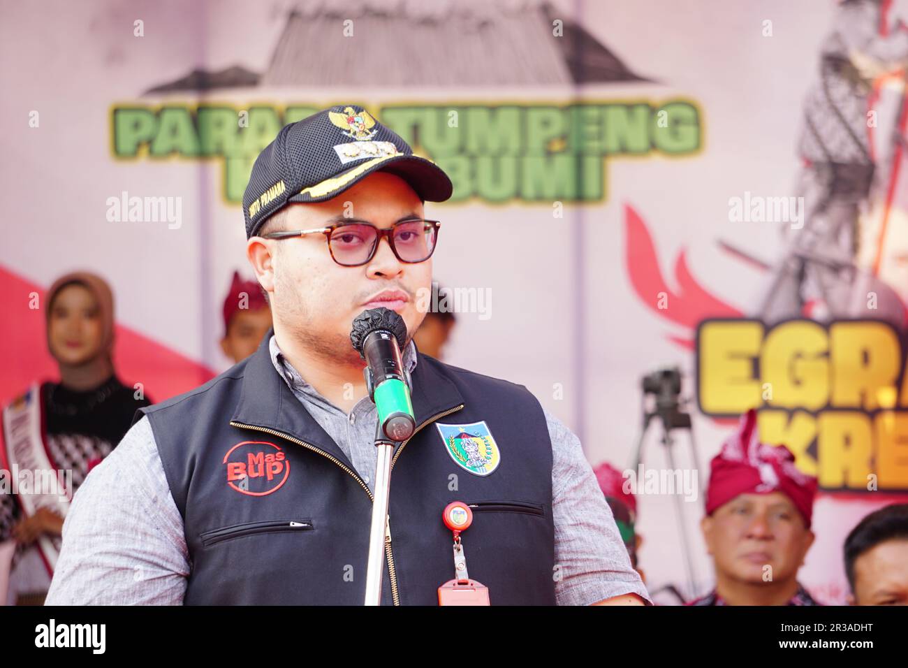 The regent of Kediri Hanindhito Himawan Pramana (Mas Dhito) at Kirab ...