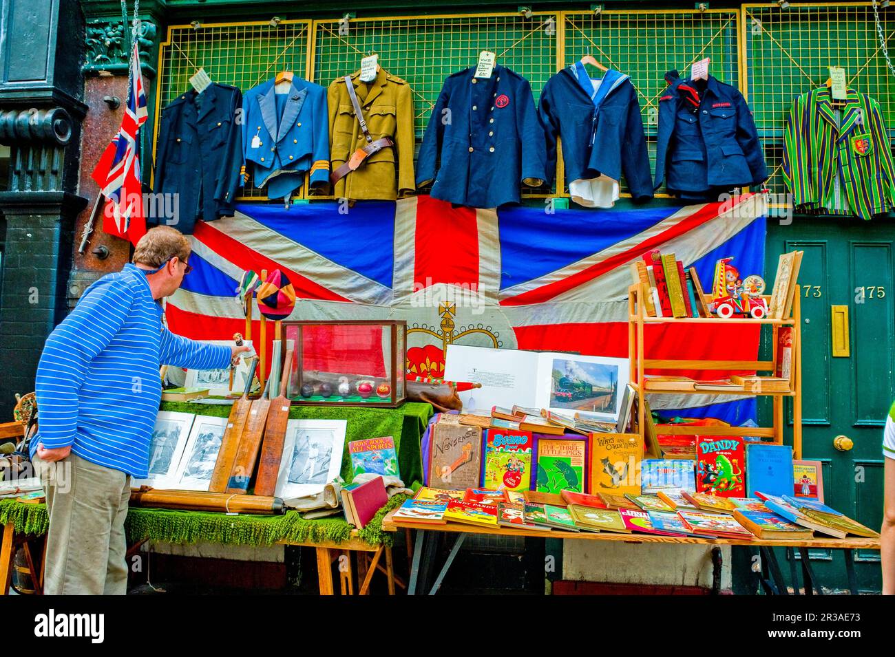 London, UK, Man Shopping, Vintage Clothing, Shop Front, Street Scenes ...