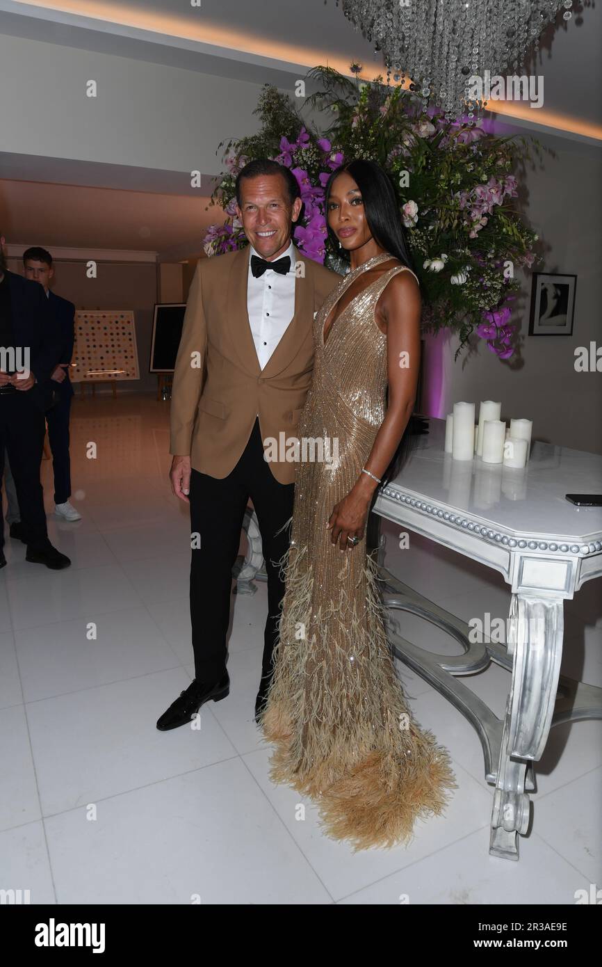 Cannes, France. 22nd May, 2023. Daniel Grieder and Naomi Campbell ...