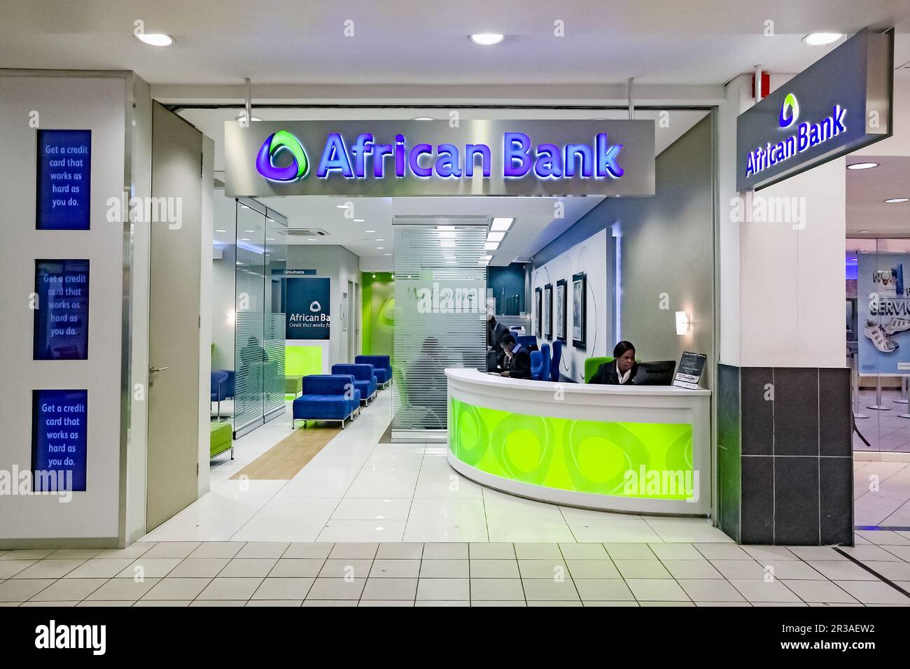 Inside Interior of a Modern African Bank Stock Photo - Alamy