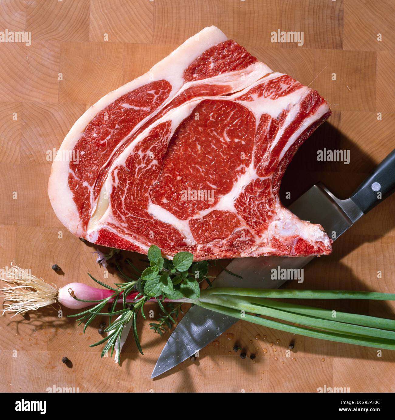 Beef steak from the high rib with the bone Stock Photo - Alamy