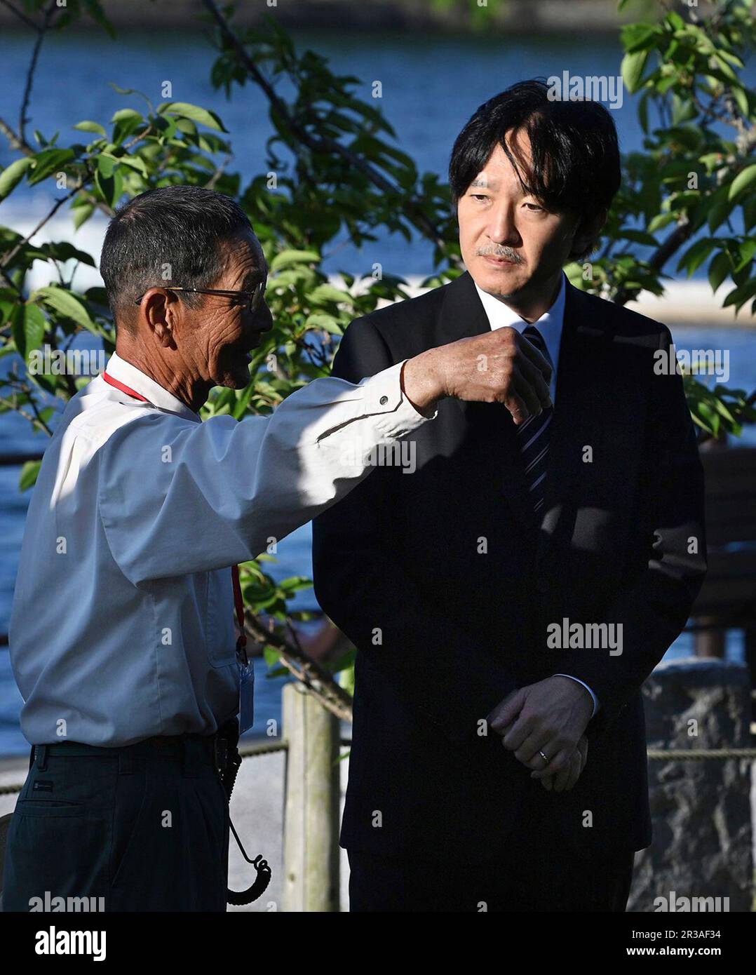 Japan's Crown Prince Akishino visits Tokiwa Koen Park in Ube City ...