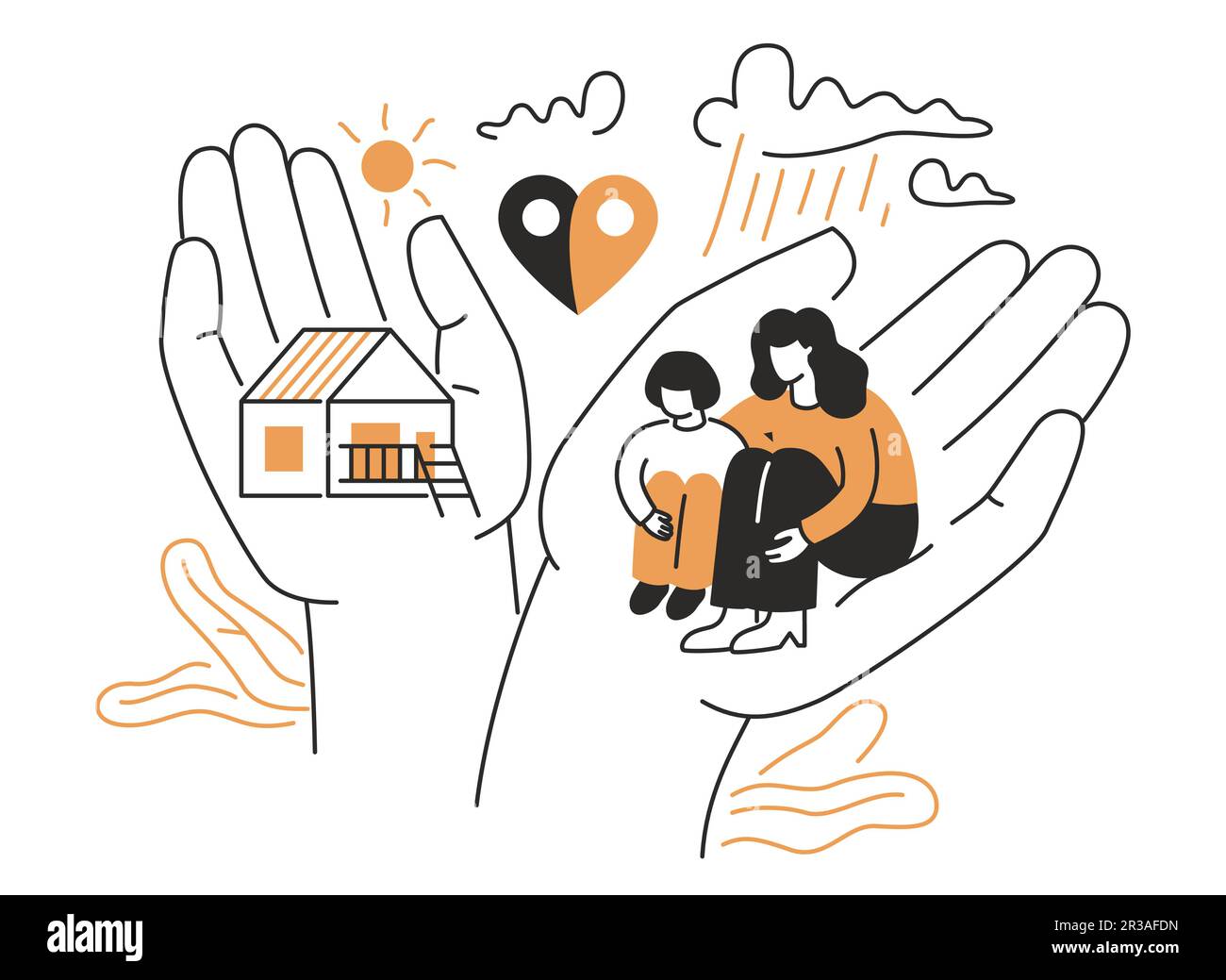 Leaving home - modern line design style illustration Stock Vector Image ...