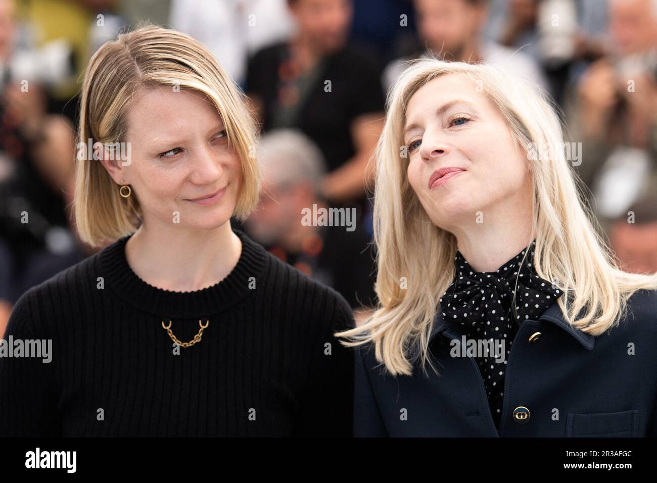 Cannes, France. 23rd May, 2023. Mia Wasikowska and Jessica Hausner attending the Club Zero ...