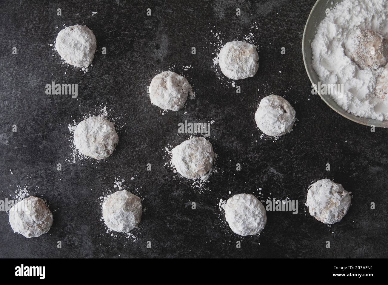 Christmas biscuits on a black background Stock Photo - Alamy