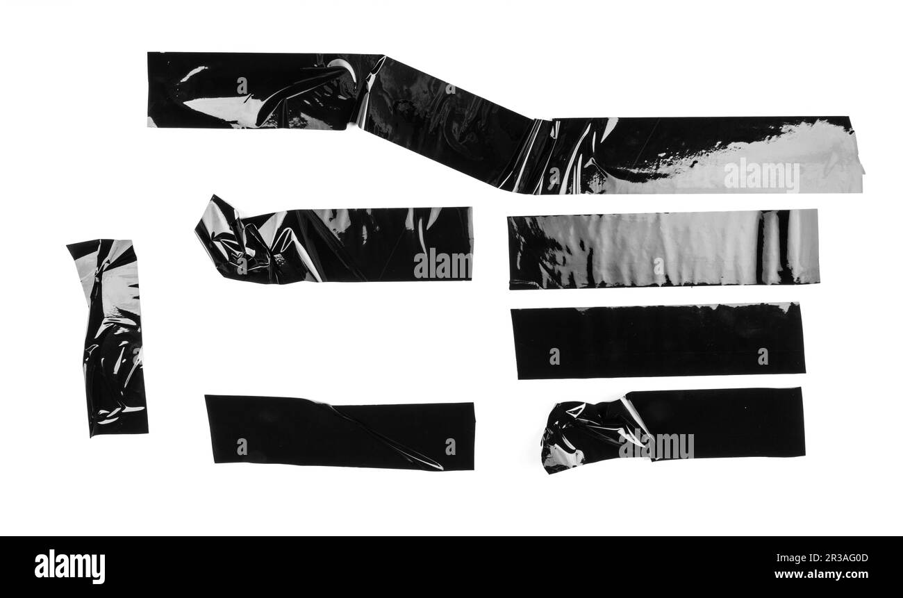 Black tape pieces Black and White Stock Photos & Images - Alamy