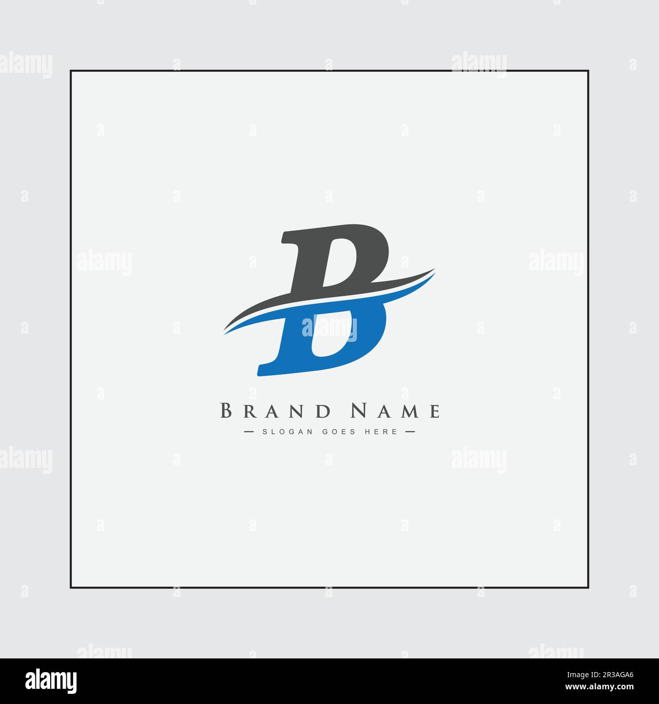 Creative Monogram for Initial Letter B Logo - Minimal Vector Logo ...