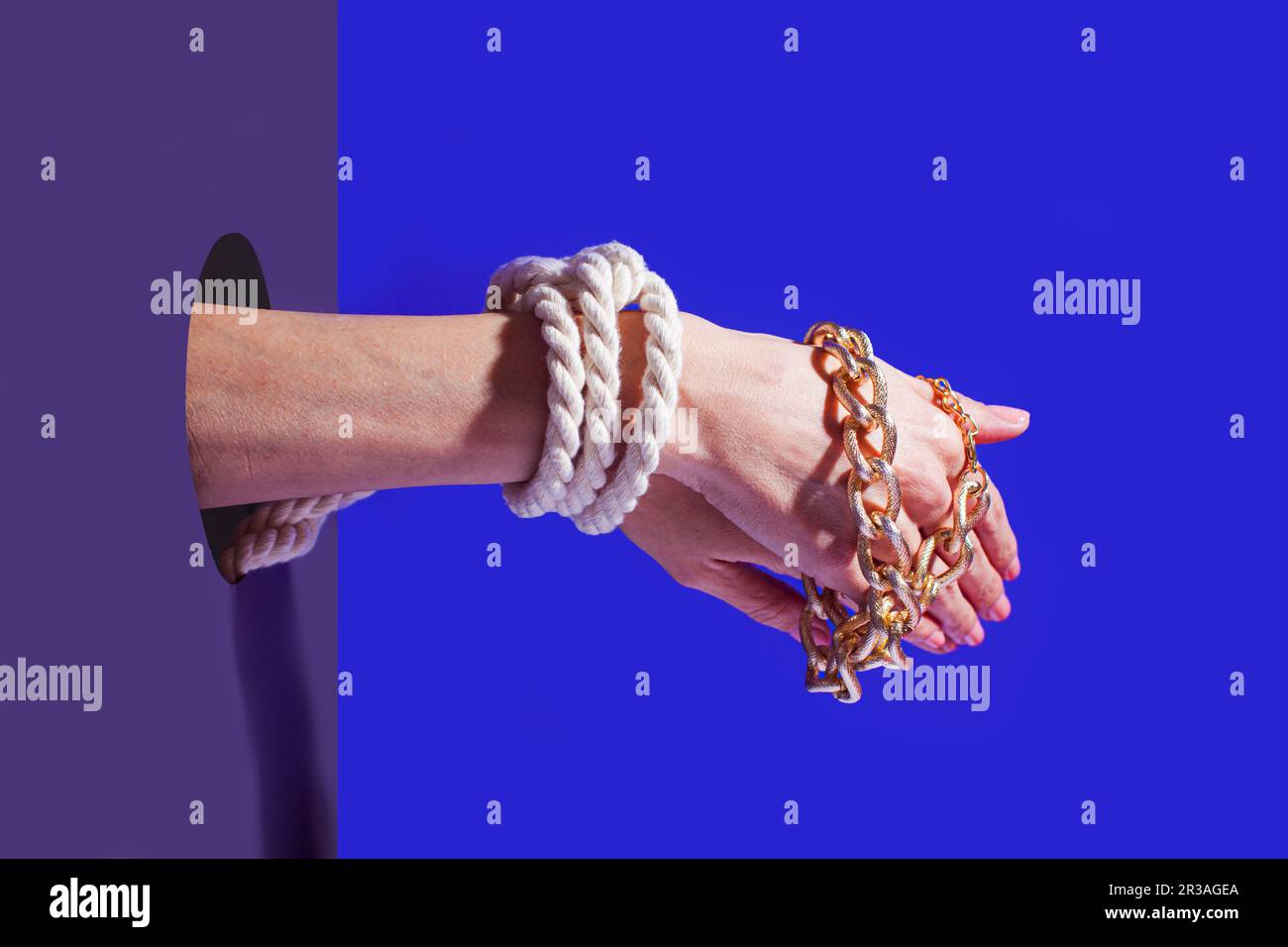 Hand tied rope woman hi-res stock photography and images - Alamy