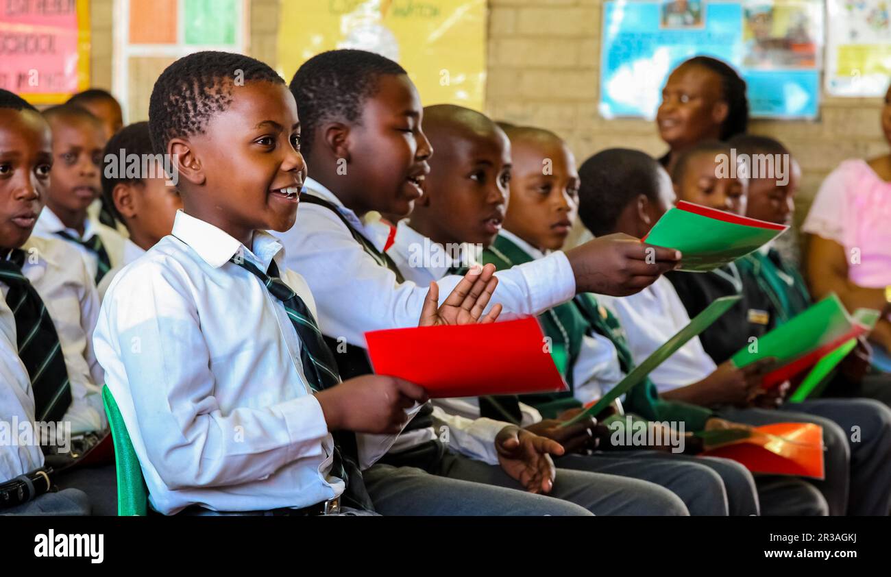 African Children in Primary School Classroom Stock Photo - Alamy