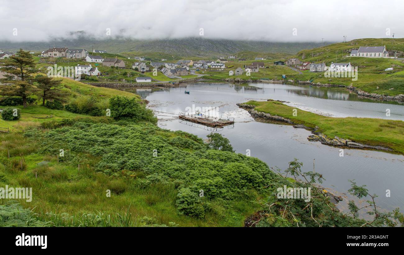 South Harbour and Scalpay Village, Scalpay of Harris, Hebrides, Outer ...