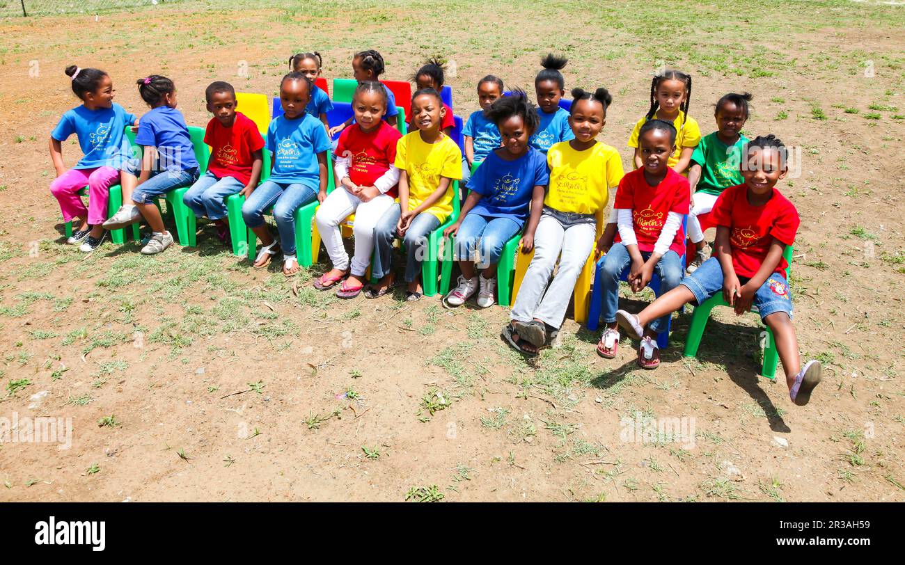 African Children attending an outside preschool classroom Stock Photo ...