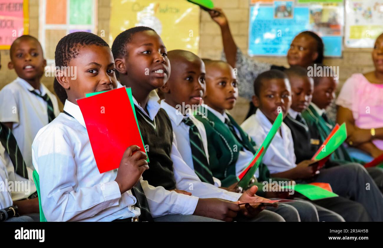 African Children in Primary School Classroom Stock Photo - Alamy