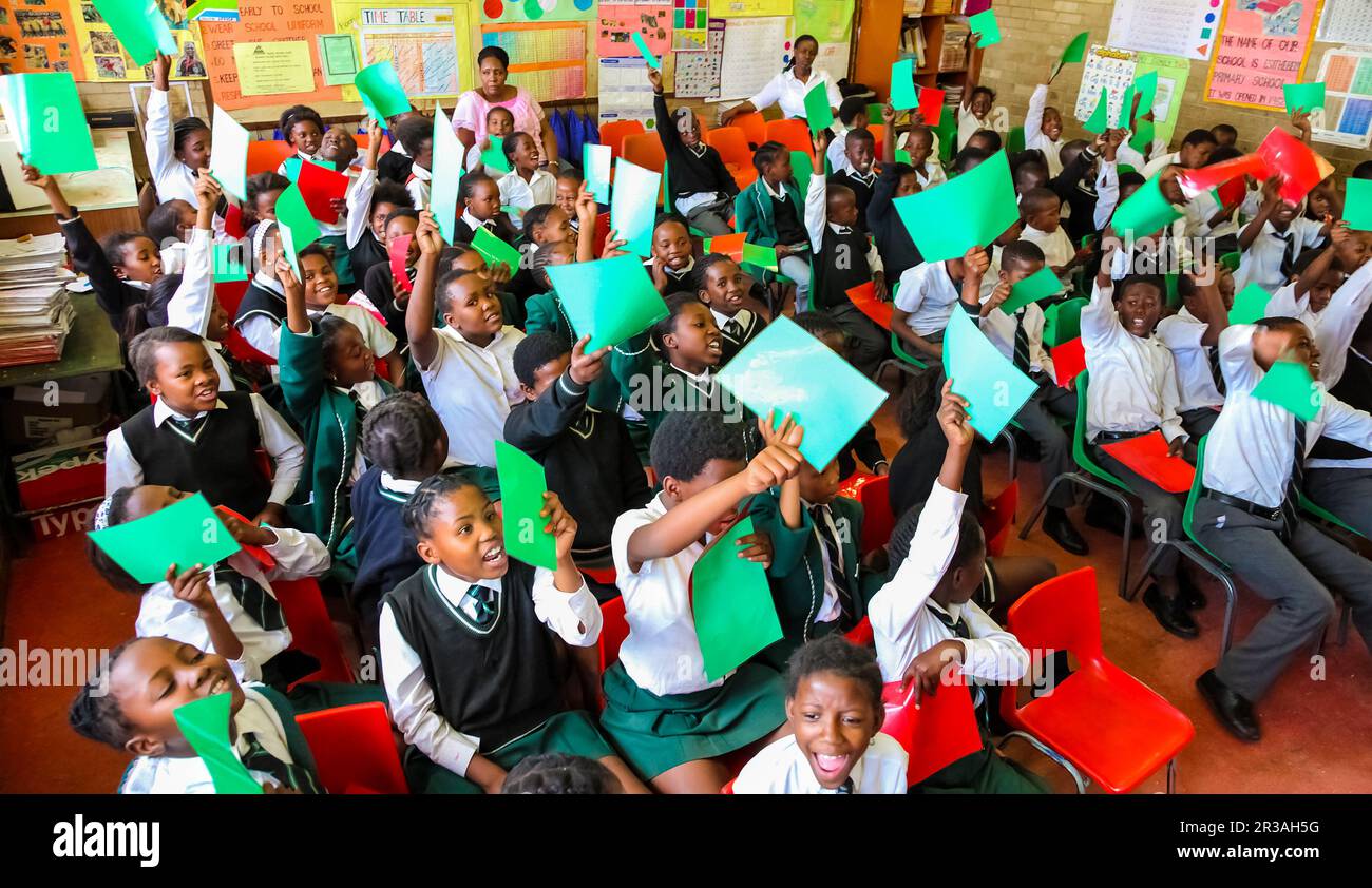 African Children in Primary School Classroom Stock Photo - Alamy