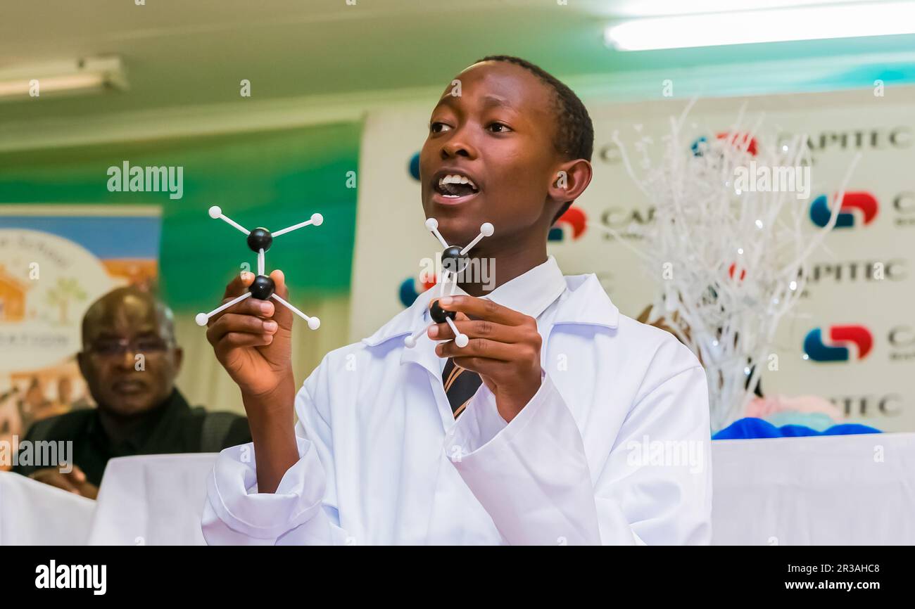 African Primary School Students doing a science demonstration Stock ...