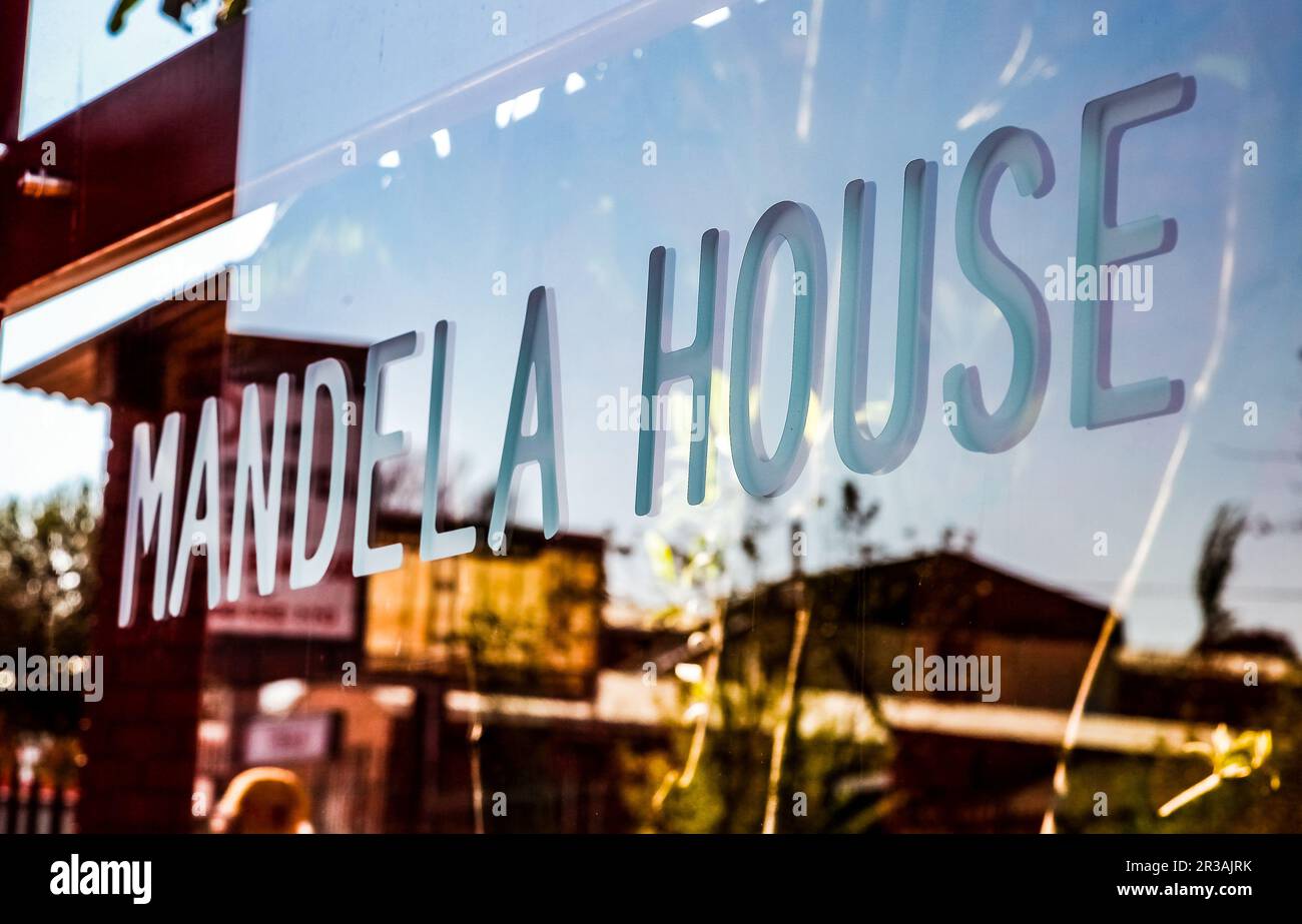 Glass window Outside Nelson Mandela's house in Vilakazi Street Soweto ...