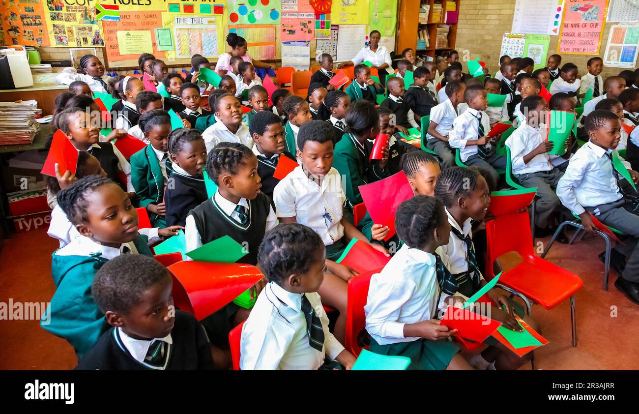 African Children in Primary School Classroom Stock Photo - Alamy