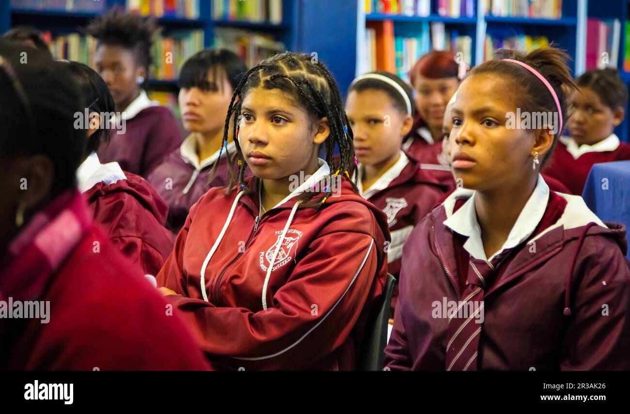African High School Children and teacher in Classroom Lesson Stock ...