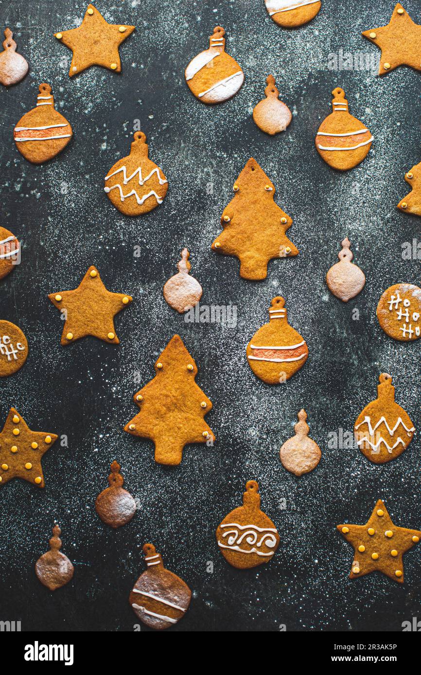 Christmas gingerbread biscuits Stock Photo - Alamy